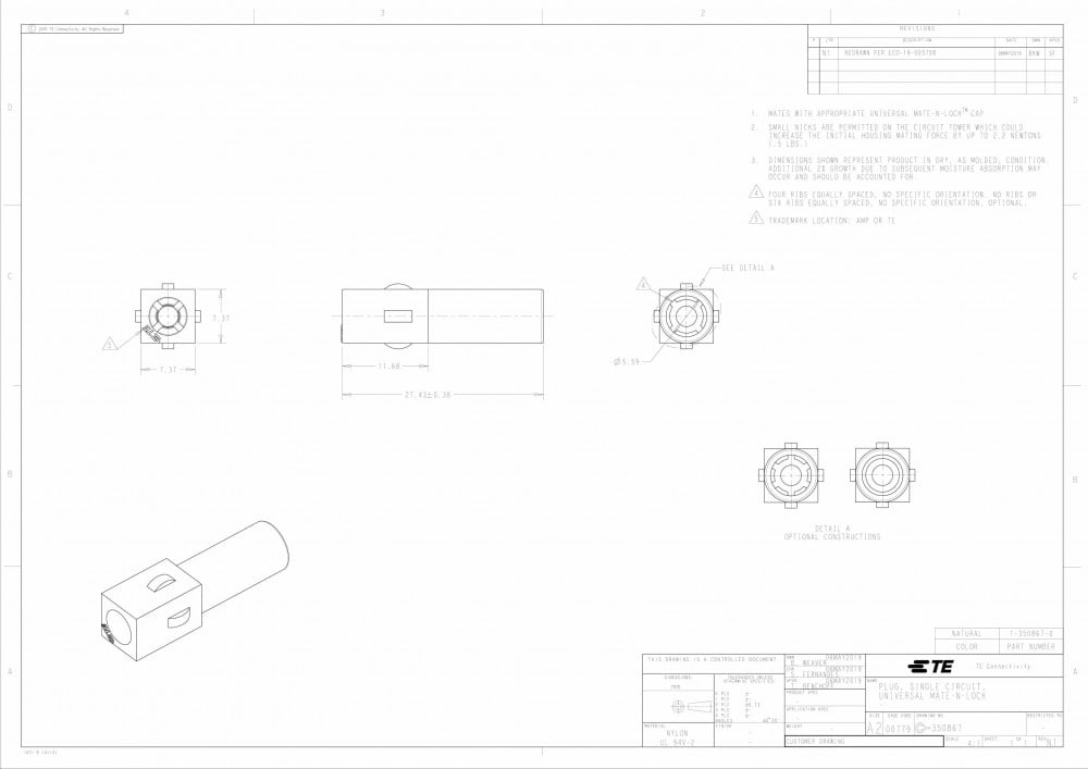 TE Connectivity 1-350867-0 technical drawing preview