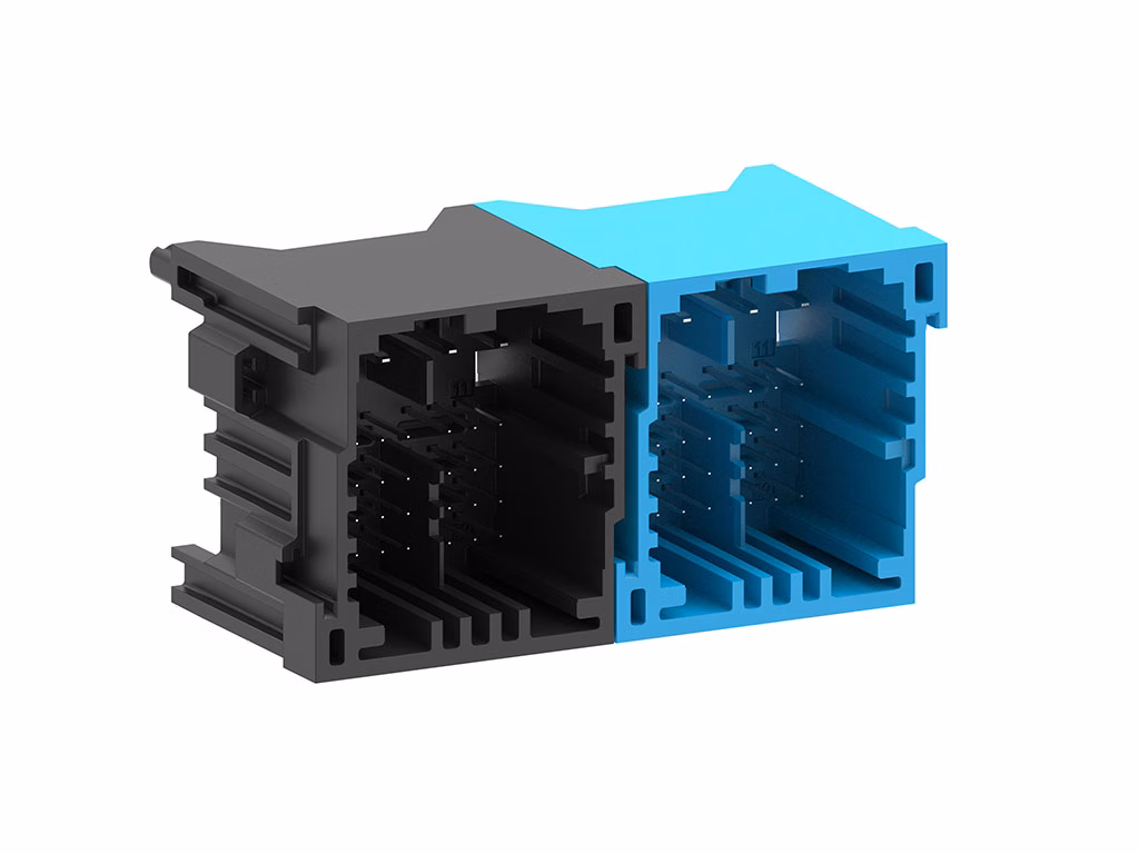 stAK50h 2 Bay Vertical Hybrid Header, 64 Circuits, Bay 1: 32 Circuits/Key 1/Black; Bay 2: 32 Circuits/Key 2/Blue; Tube