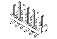 Milli-Grid Header, Vertical, Surface Mount, 22 Circuits, 0.38µm Gold (Au) Plating, Mating Pin Length 5.00mm, with Cap and Pegs, Tape and Reel, Lead-Free