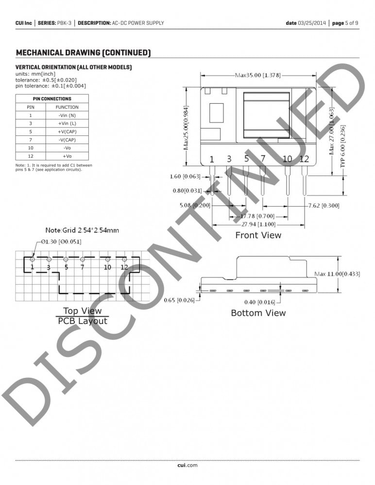 CUI PBK-3 datasheet page 5