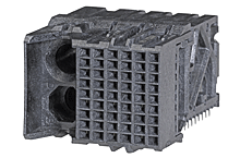 Impact 100 Ohm 4 Pair Right-Angle Daughtercard Receptacle, Left Guided, 10 Columns, 120 Circuits, Plated Through Hole Dimension 0.46mm, Lead-Free