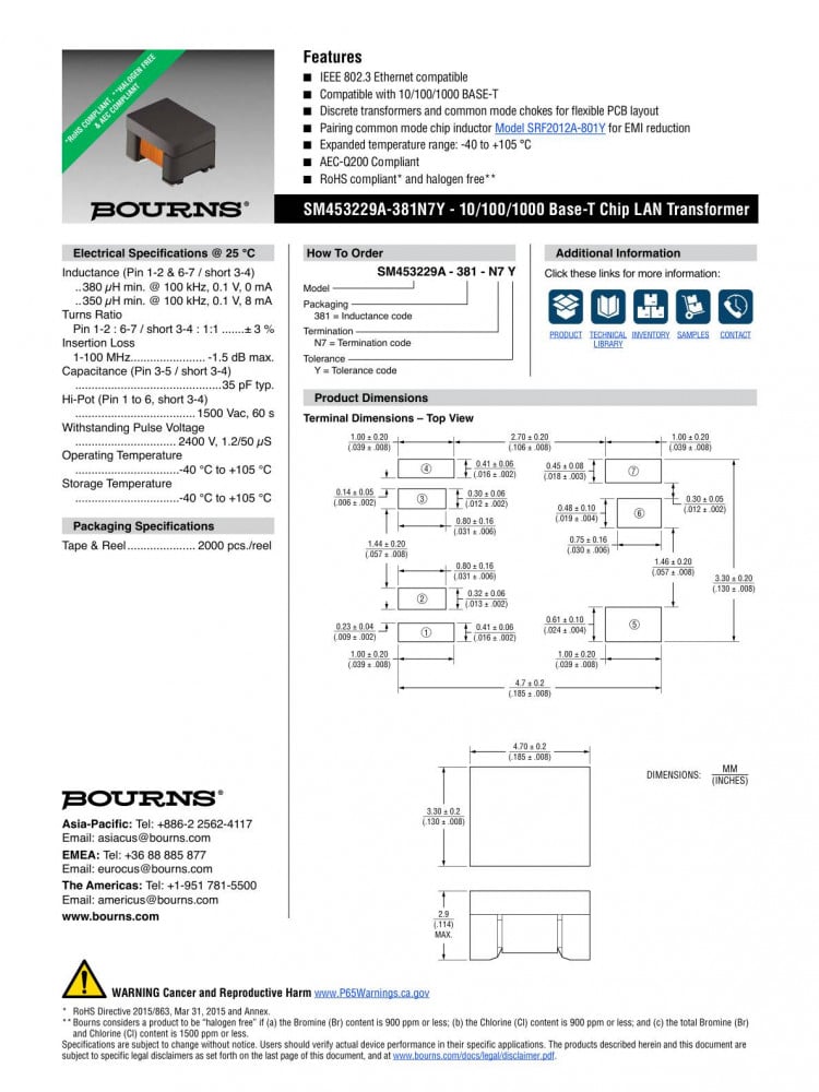 SM453229A-381N7Y datasheet page 1