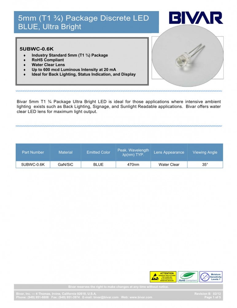 5UBWC-0.6K datasheet page 1