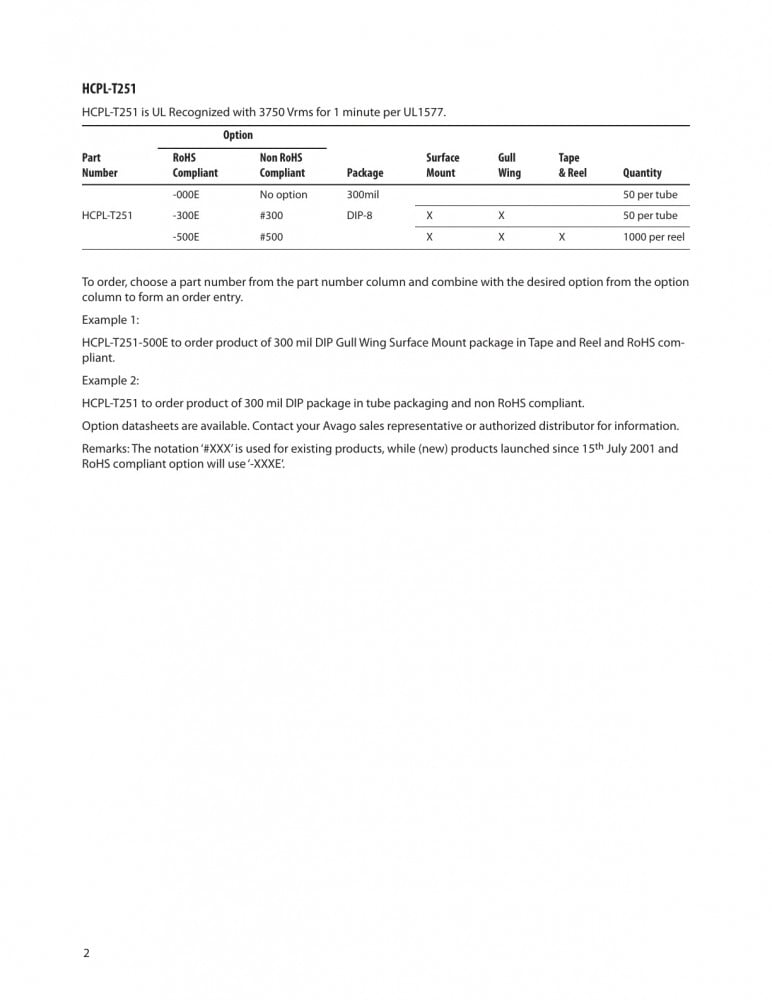 HCPL-T251 datasheet page 2