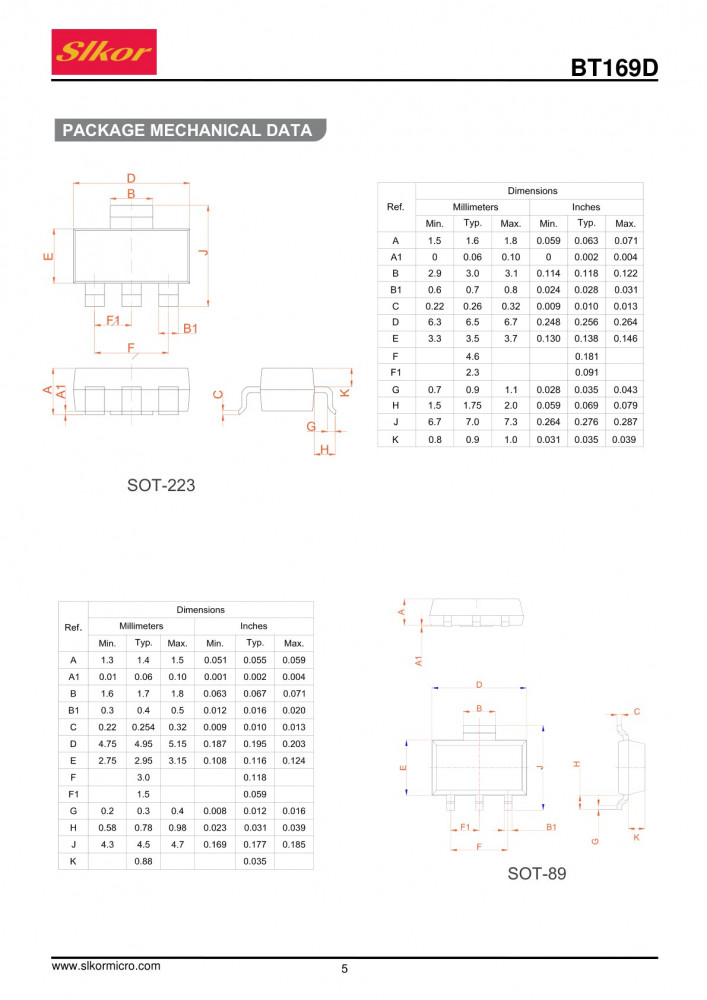 BT169D datasheet page 5