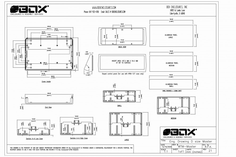 WTM-series enclosure technical drawing reference