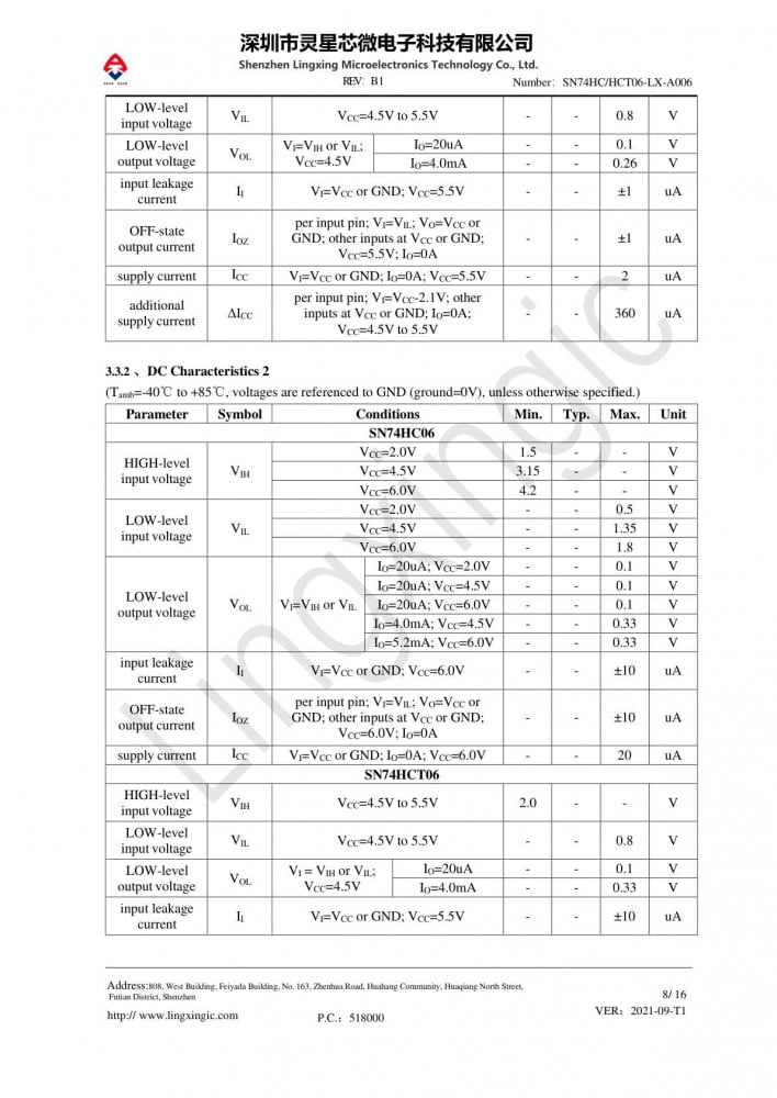 SN74HC06 datasheet page 8