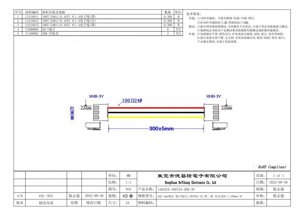 DEALON LDS254-100724-300-3P product drawing