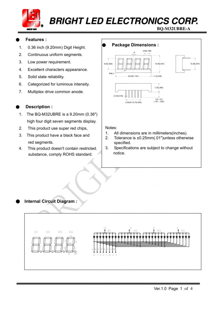 BQ-M32UBRE-A technical document page 1