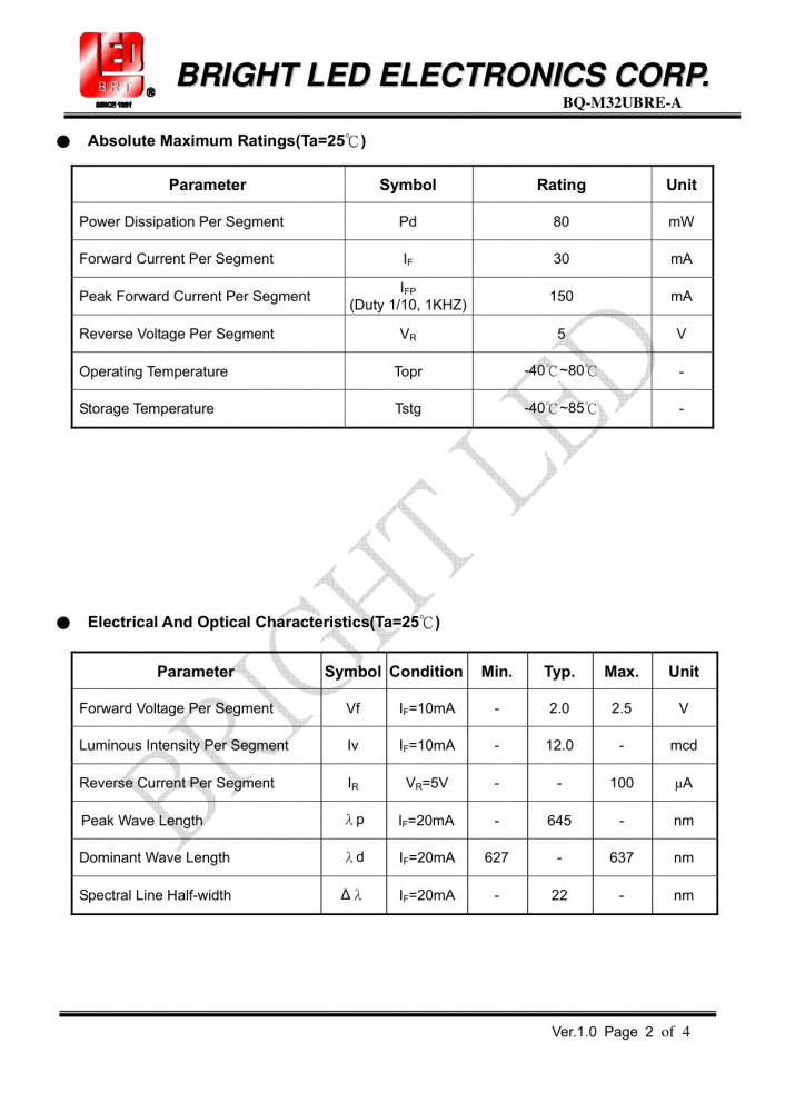 BQ-M32UBRE-A technical document page 2