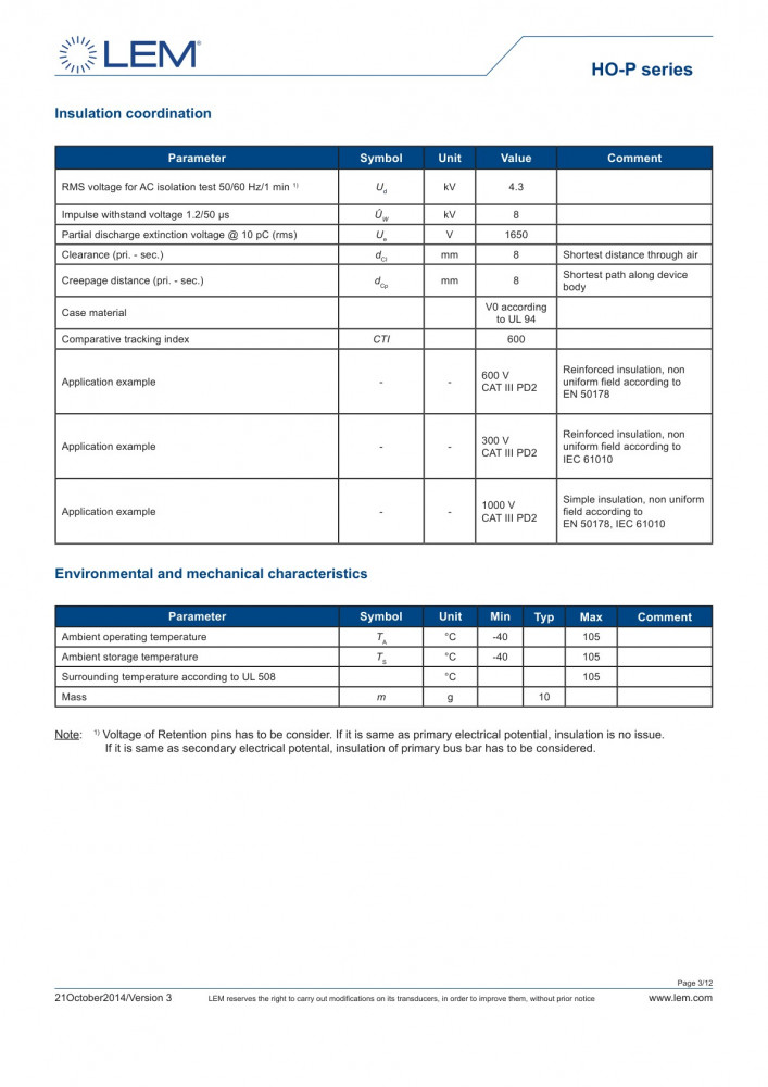 HO 25-P datasheet page 3
