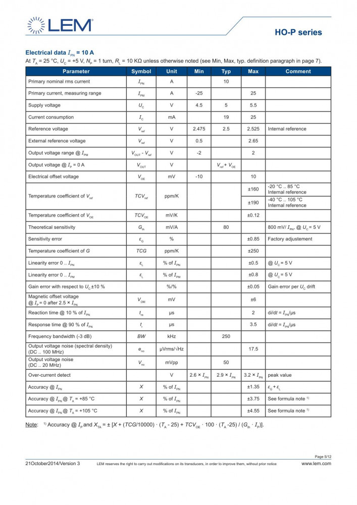 HO 25-P datasheet page 5