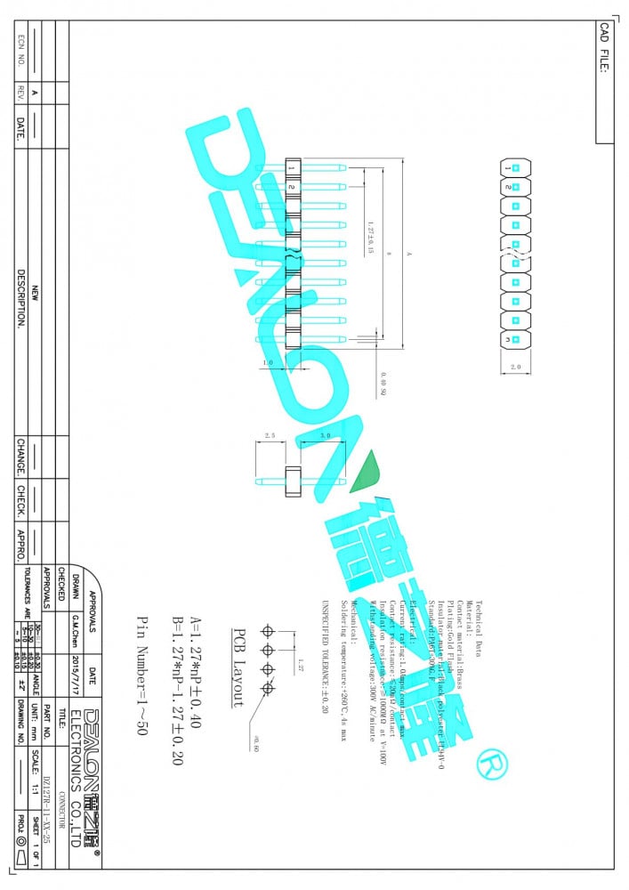 DEALON DZ127R-11-02-25 connector drawing preview