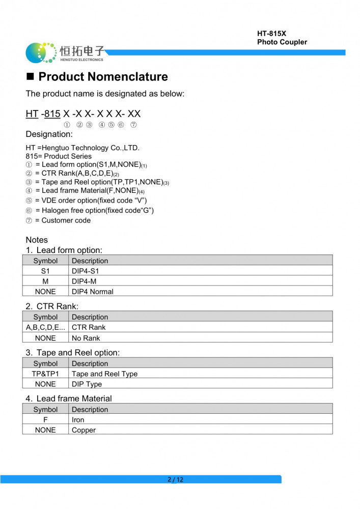 HT-815S1-TP1 datasheet page 3