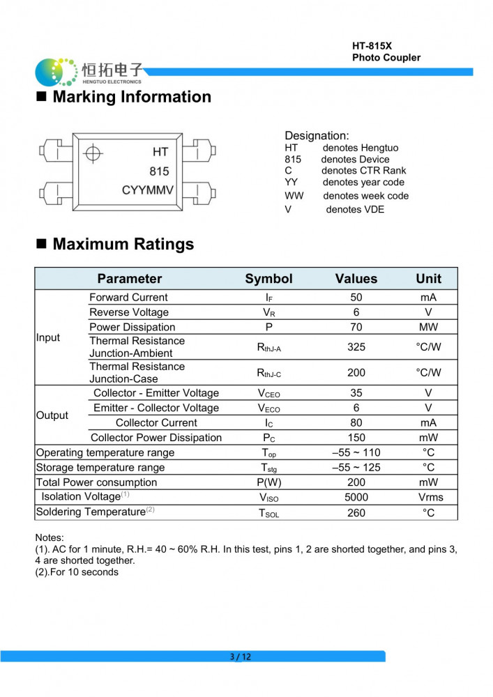 HT-815S1-TP1 datasheet page 4