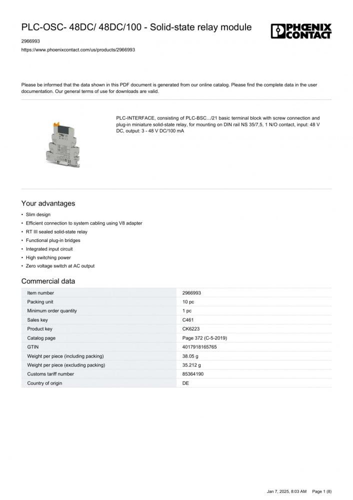 Phoenix Contact 2966993 documentation page 1