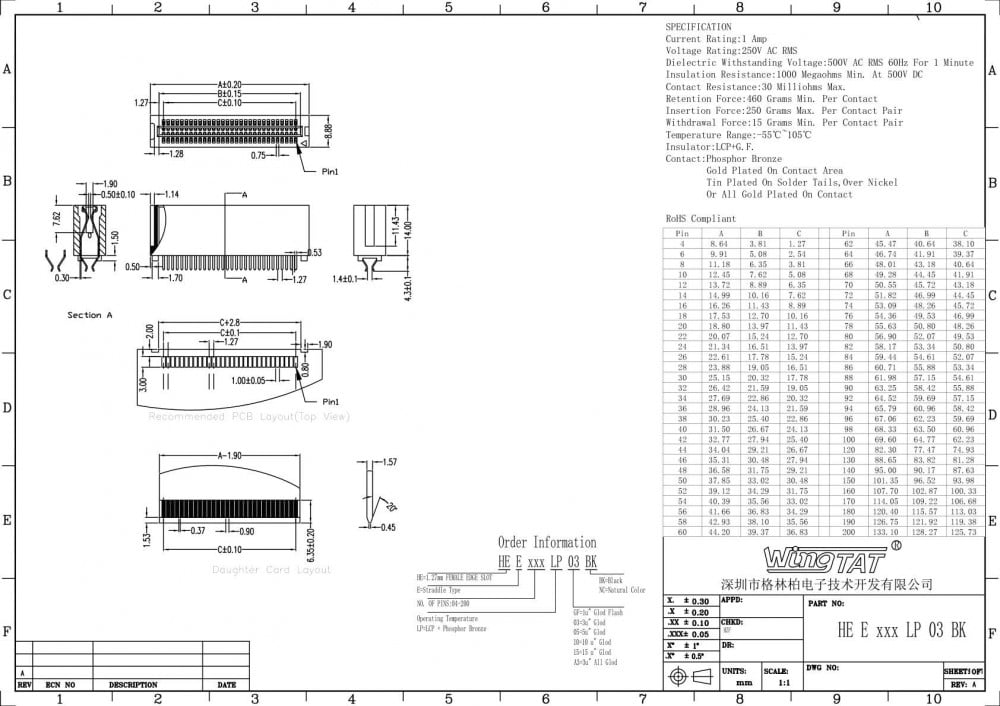 HEE78LP03BK technical document page