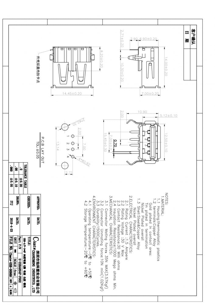 U-USBAR04P-F002 technical drawing preview