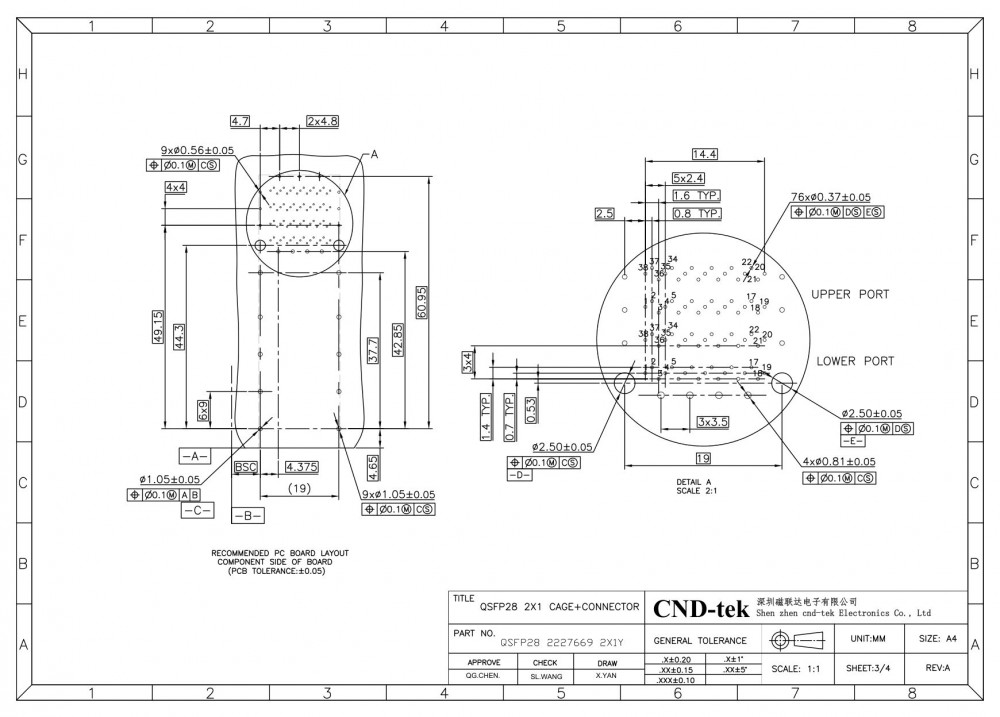 QSFP28 2227669 2X1Y drawing sheet 3