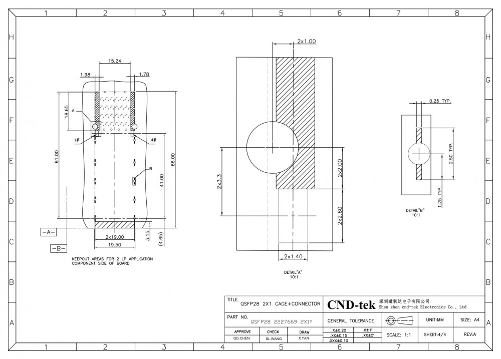 QSFP28 2227669 2X1Y drawing sheet 4