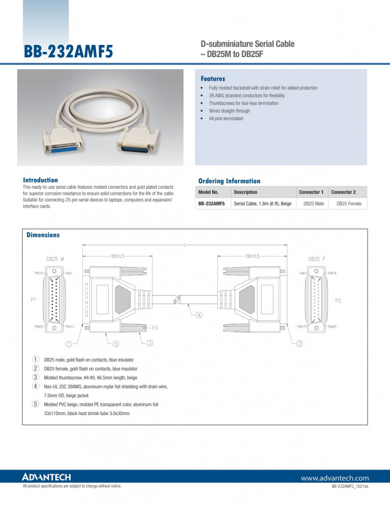 BB-232AMF5 serial cable product document image