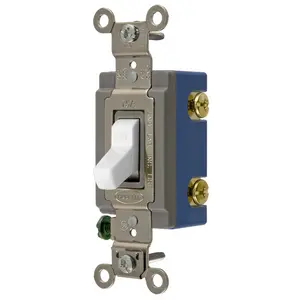 Extra Heavy Duty Industrial Grade, Toggle Switches, General Purpose AC, Single Pole, 15A 120/277V AC, Back and Side Wired Toggle
