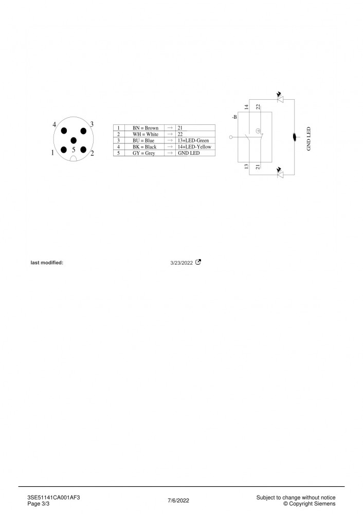 3SE51141CA001AF3 pin assignment page