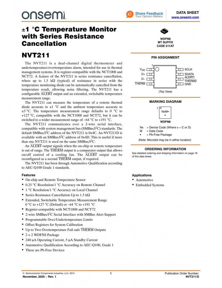 NVT211 datasheet page 1