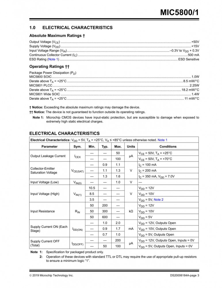 MIC5801 technical document page 3