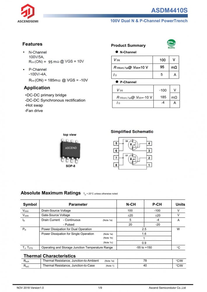 ASDM4100S-R datasheet page 1