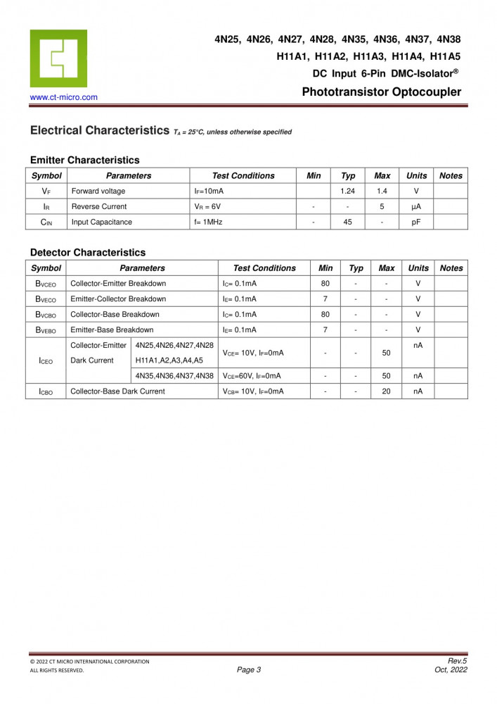 4N26 datasheet page 3