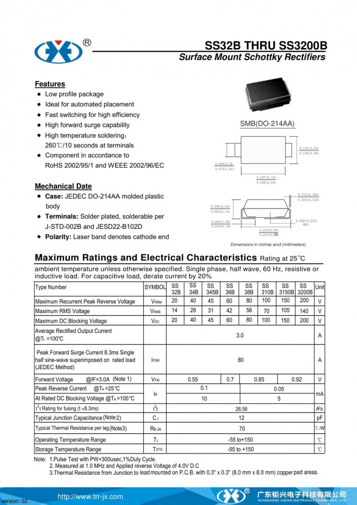JUXING SS310B datasheet page 1