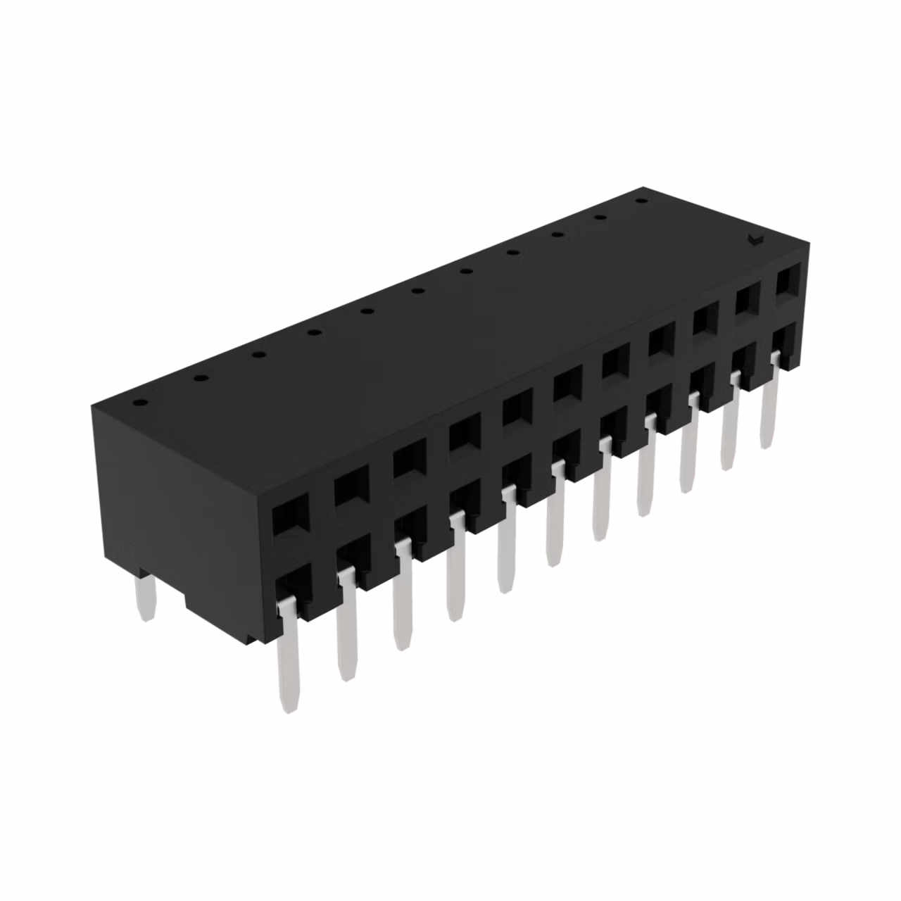 C-Grid III PCB Receptacle, 2.54mm Pitch, Dual Row, Right-Angle, Shrouded, 24 Circuits, 0.12µm Gold (Au) Flash Plating, Straight PCB Pins