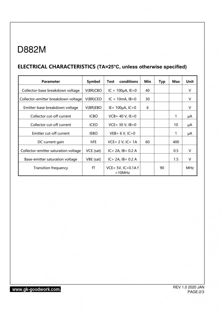 GOODWORK D882M datasheet page 2