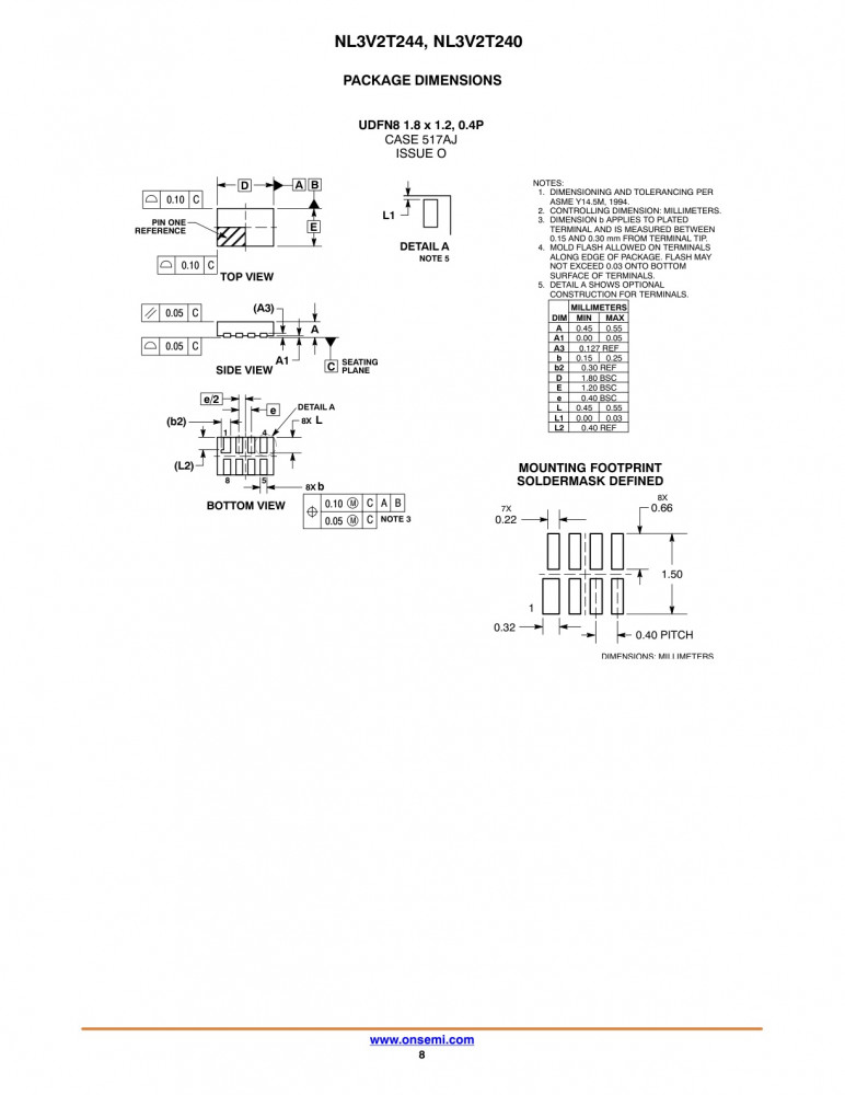 NL3V2T244 datasheet page 8