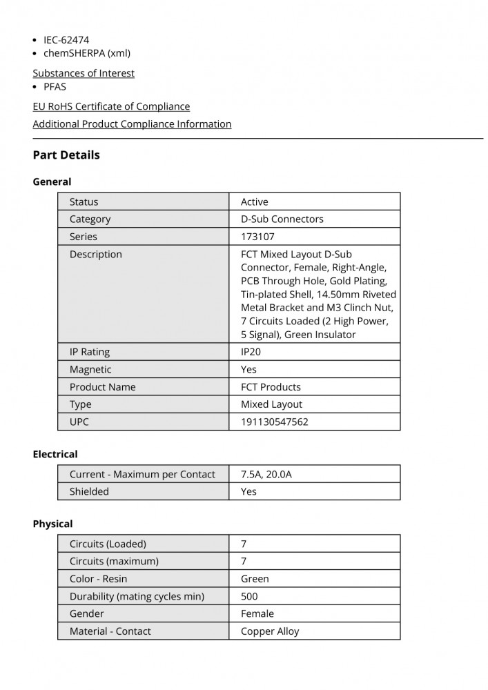 MOLEX 1731071399 technical document page 2