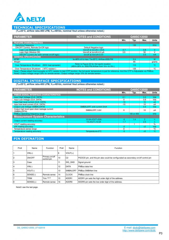 Q48SC12050NRDH datasheet page 3