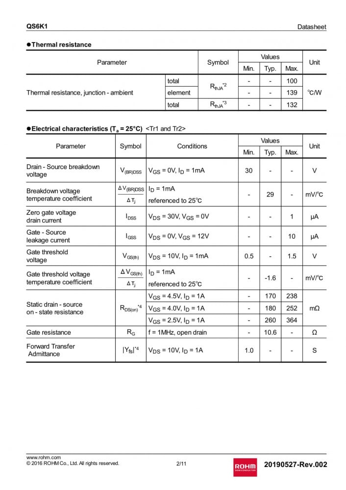 QS6K1TR technical document page 2