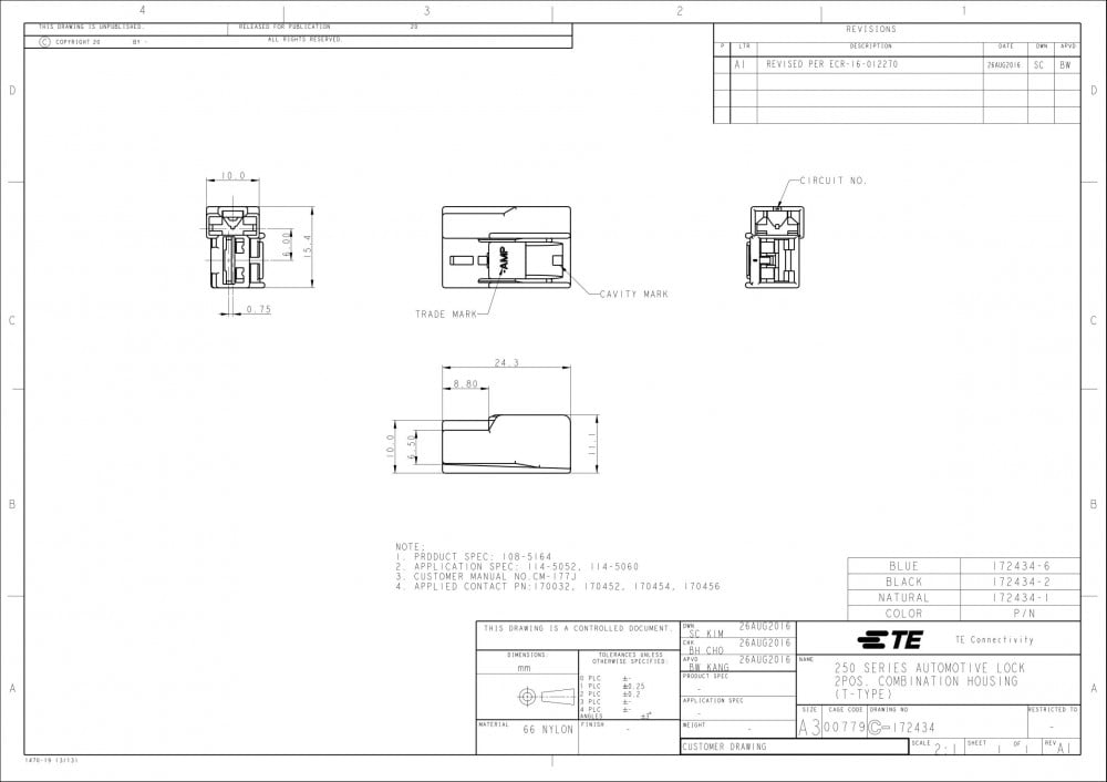 TE Connectivity 172434-2 technical drawing