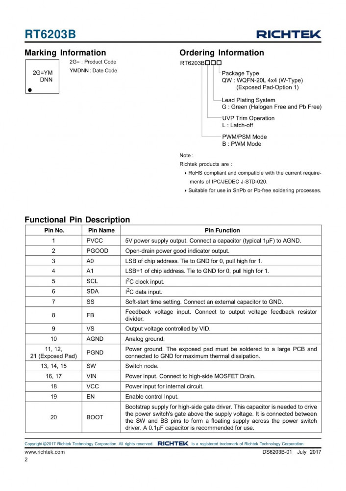 RT6203B datasheet page 2