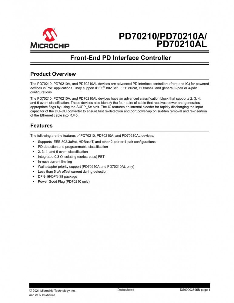 PD70210AILD-TR datasheet page 1