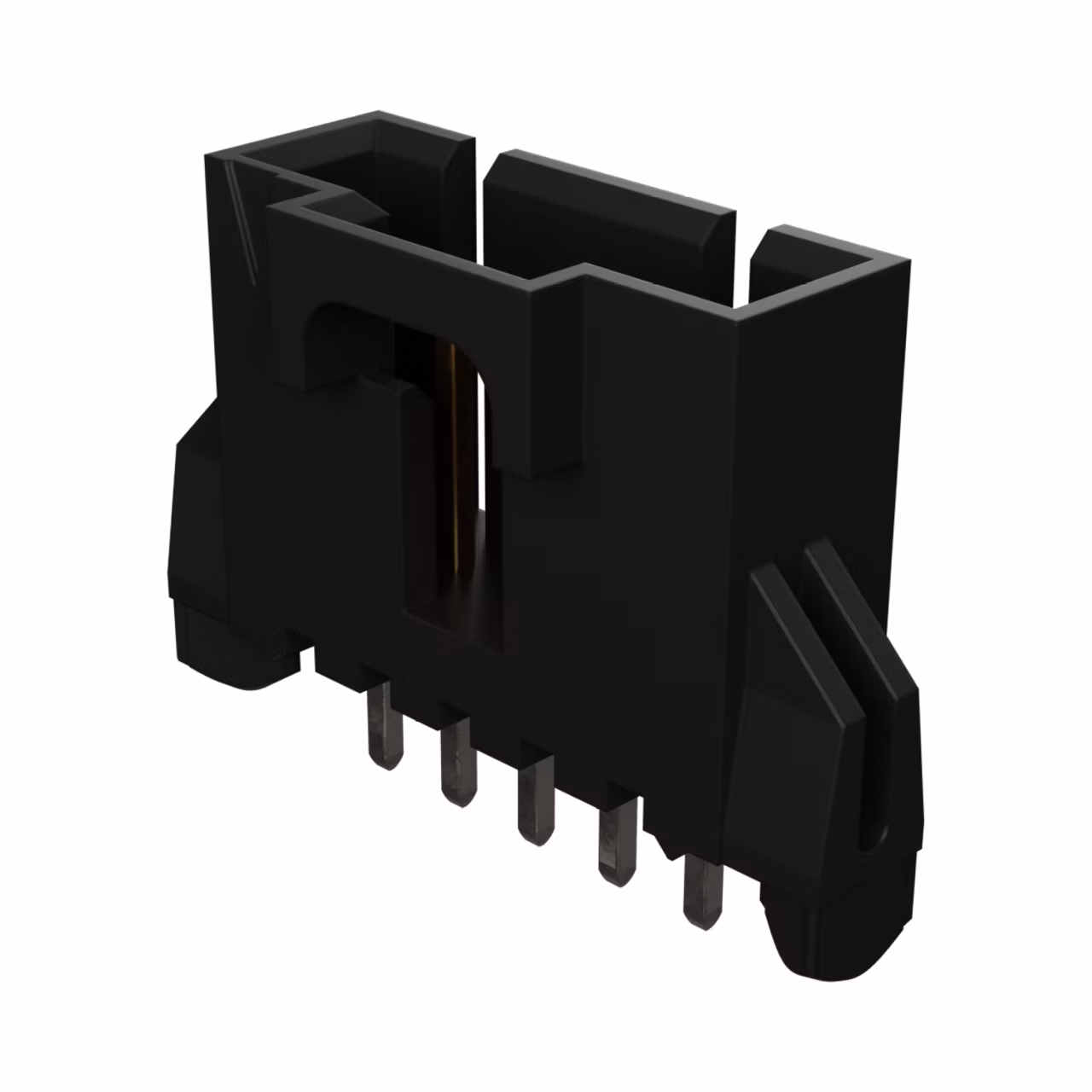 2.54mm Pitch SL Header, Single Row, 3.05mm Pocket, Vertical, Shrouded, with Press-Fit Plastic Peg, 5 Circuits, 0.38µm Gold (Au) Selective Plating, Tin (Sn) Tail Plating for sale