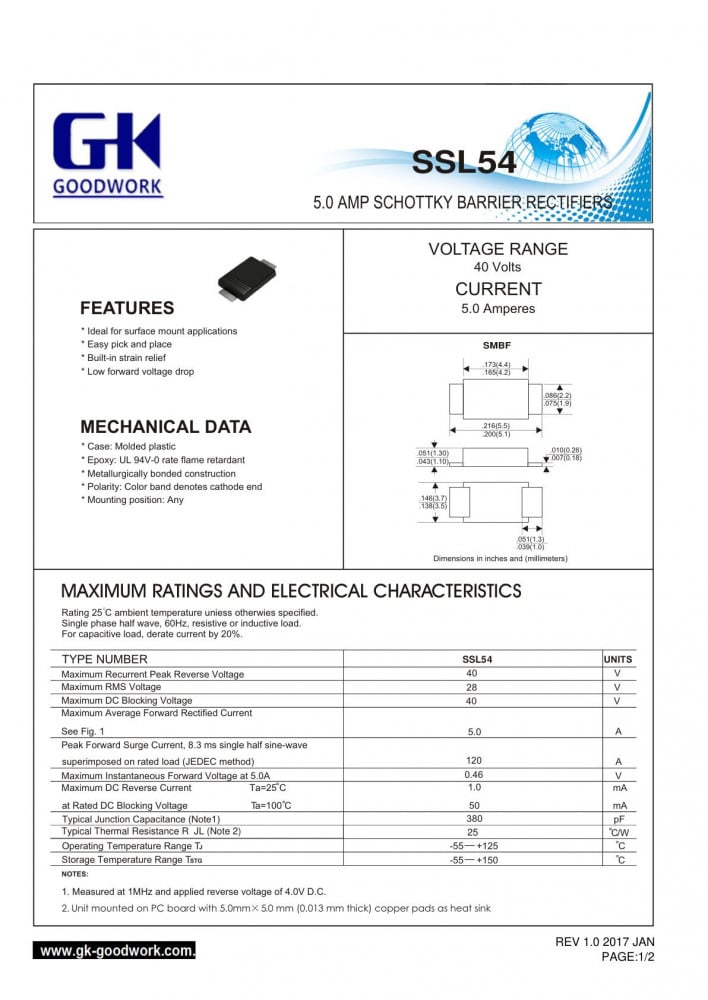 GOODWORK SSL54 datasheet page 1