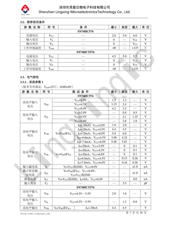 SN74HC574 datasheet page 7