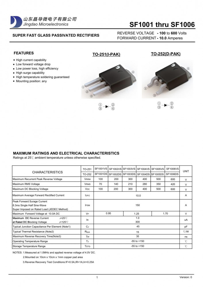 SF1006DS datasheet page 1