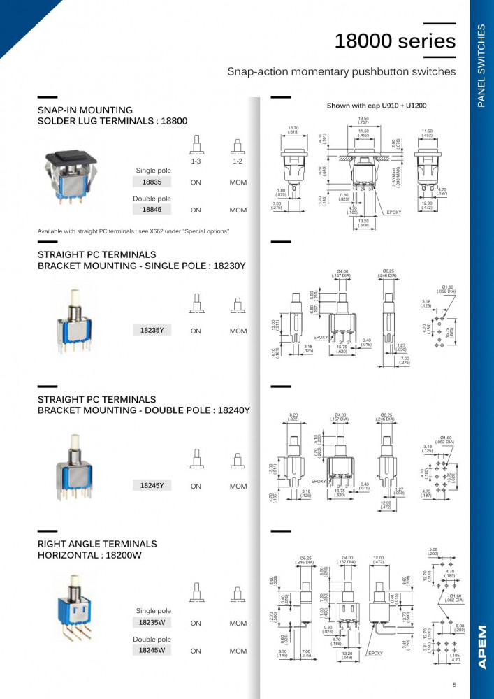 APEM 18000 series datasheet page 5