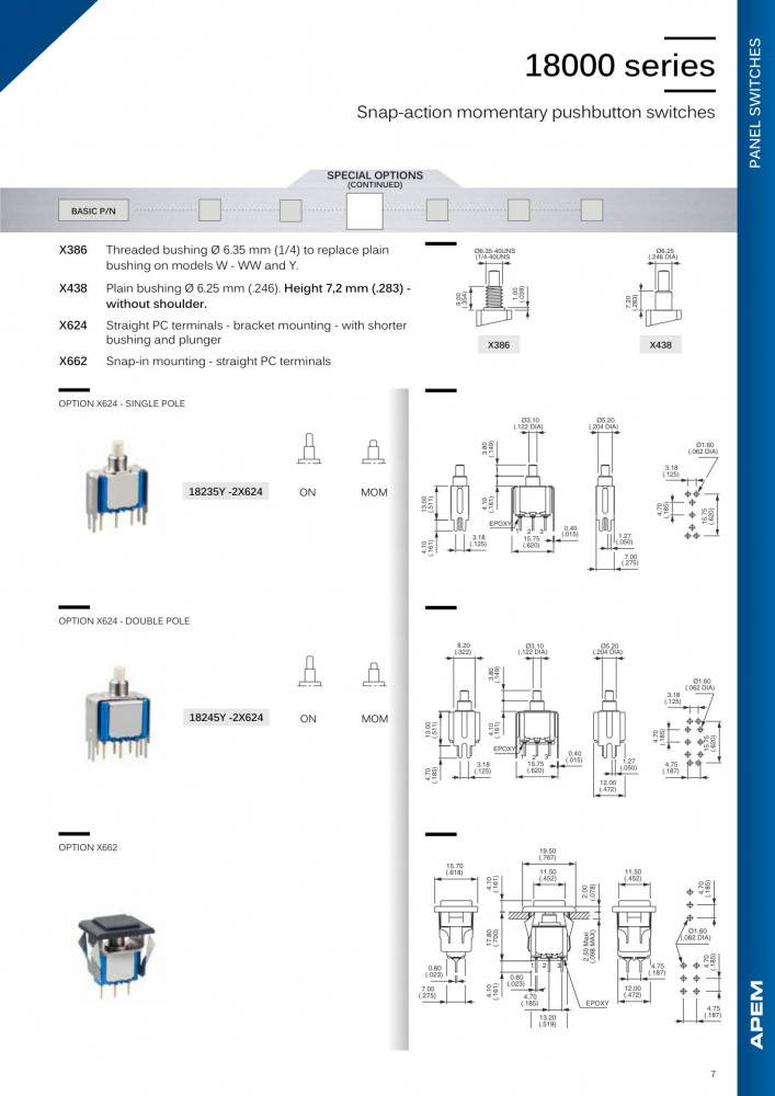 APEM 18000 series datasheet page 7