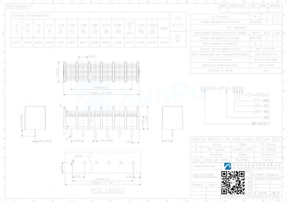 XUNPU DGC950-3P10-MB361 technical specification
