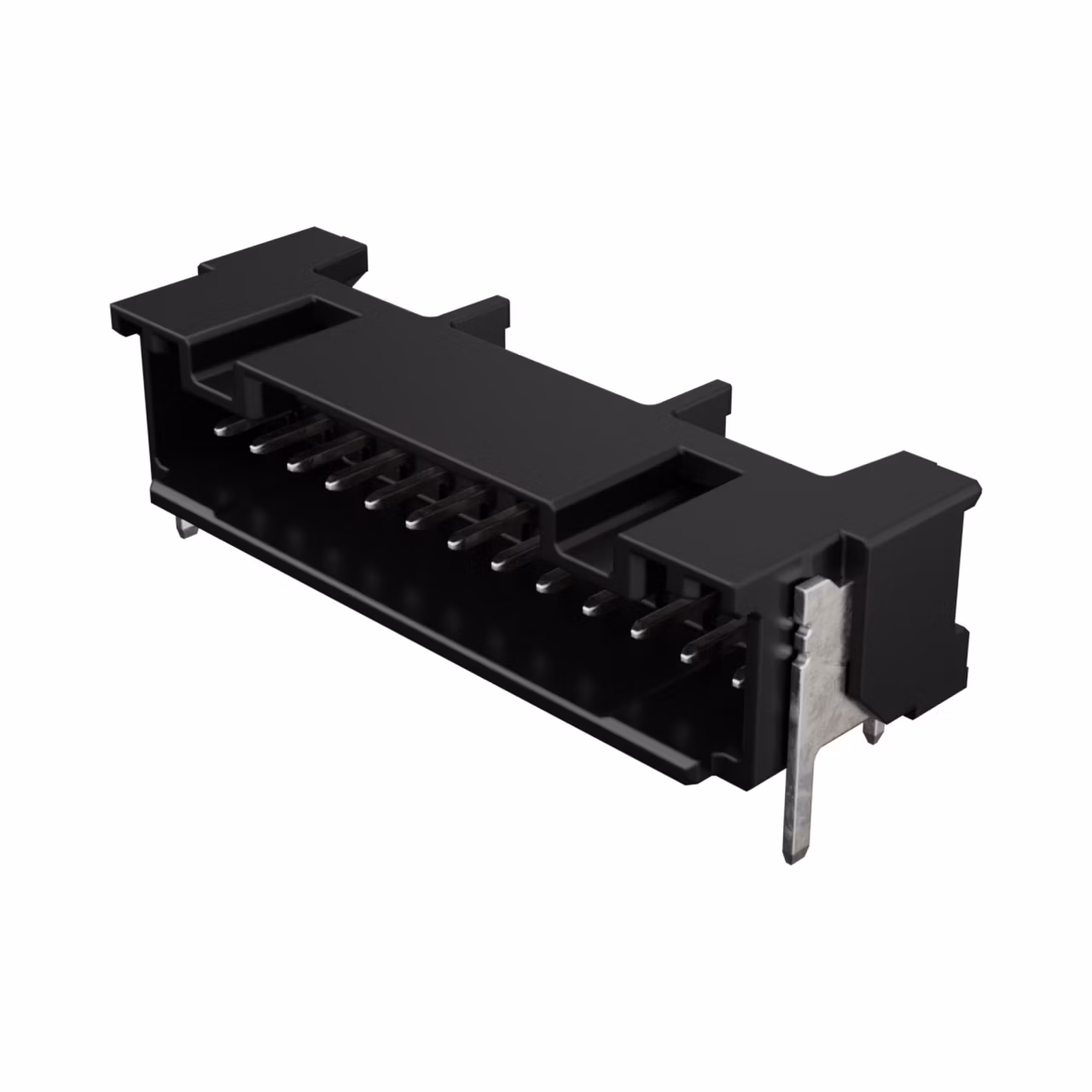 Micro-One Wire-to-Board Header, Right Angle, 2.00mm Pitch, Single Row, Glow-Wire Capable, Through Hole, 13 Circuits, Tin-Bismuth Plating, Black for sale