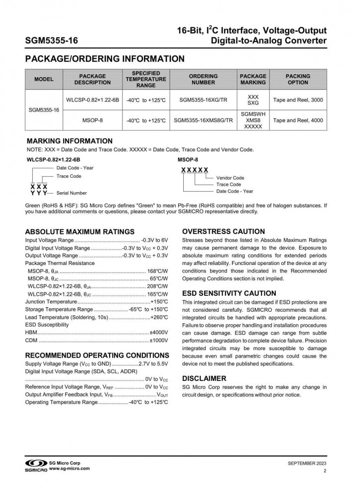 SGM5355-16 datasheet page 2